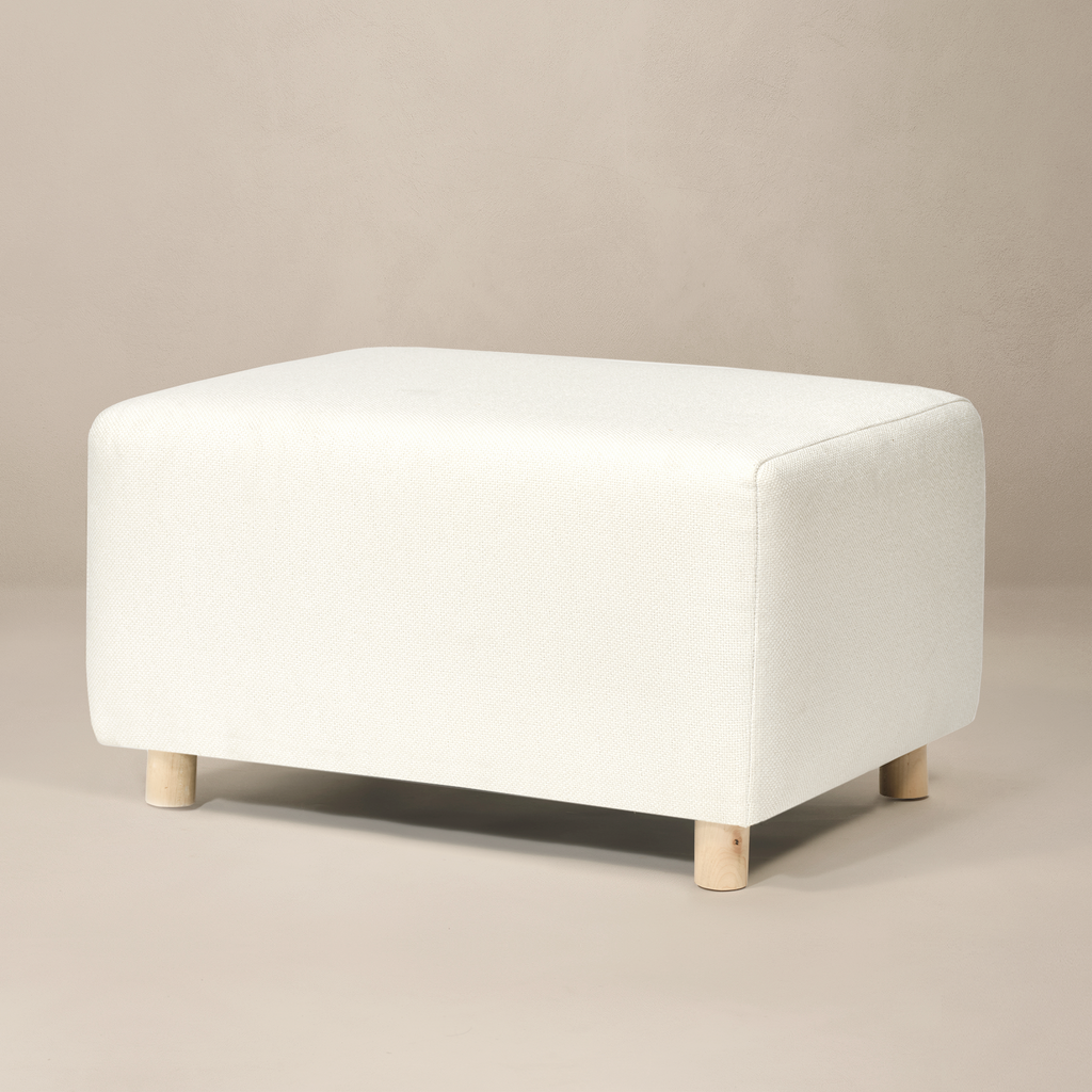 Ollie: Chair and Half Stationary Rectangle Ottoman with Wood Legs ...