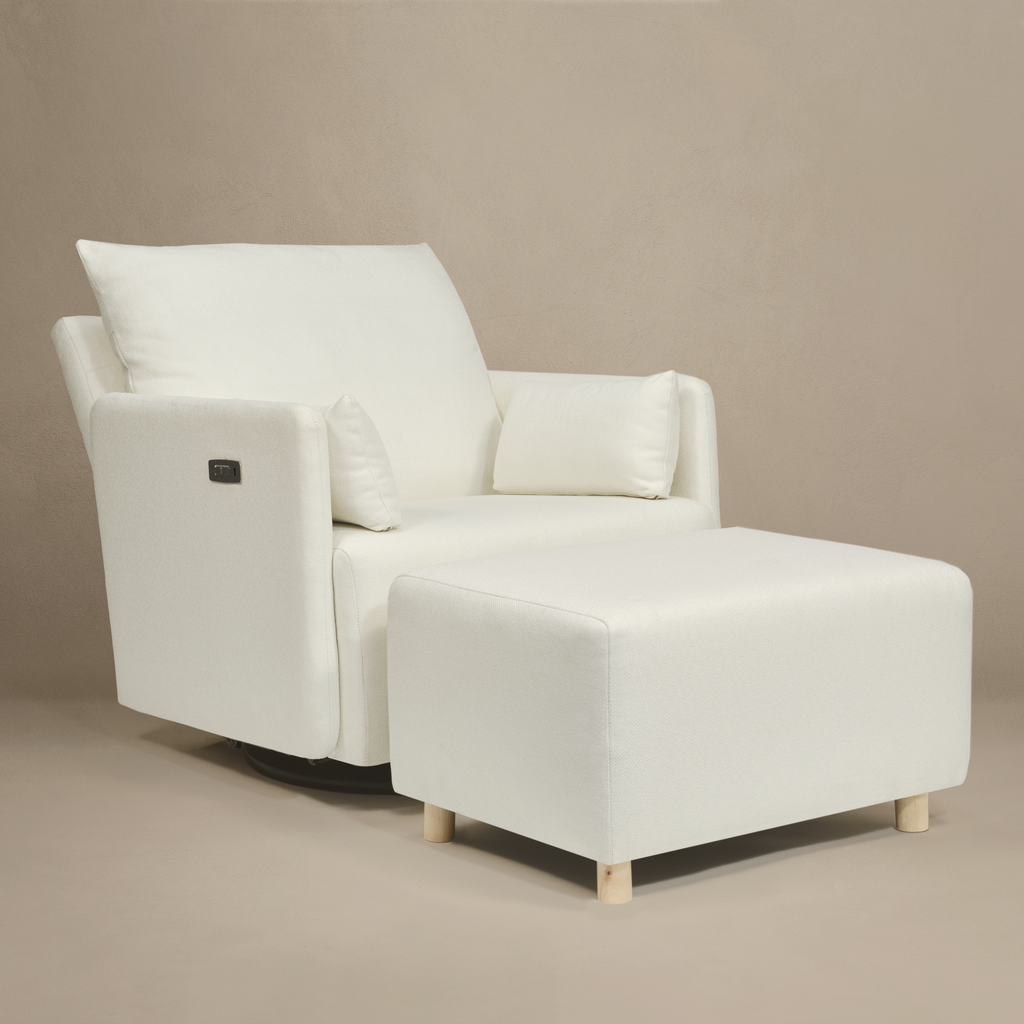 Large Stationary Rectangle Ottoman with Wood Legs | Oilo™ Studio