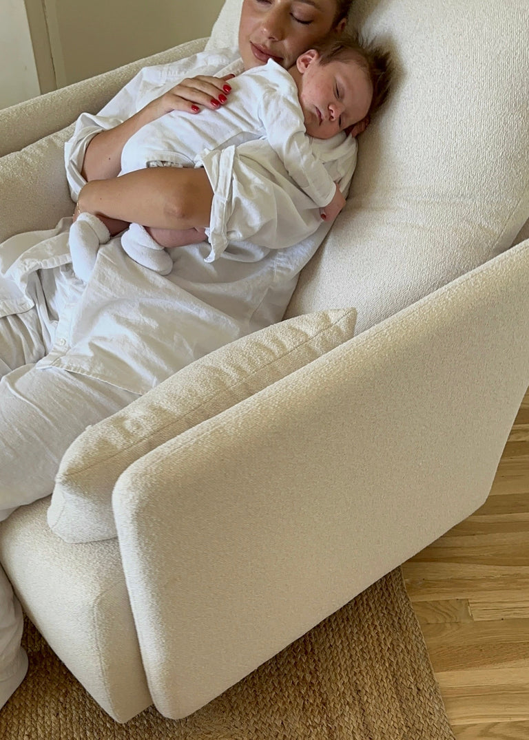 High Performance Bouclé Oyster | Ollie: A Chair and a Half | Swivel ...
