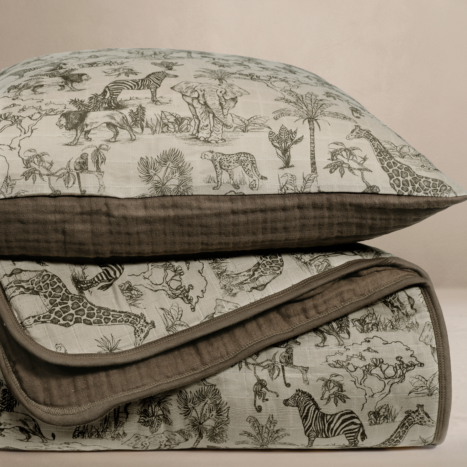 Safari Nursery Muslin Quilt & Sham Set | Nursery Bedding | Oilo™ Studio