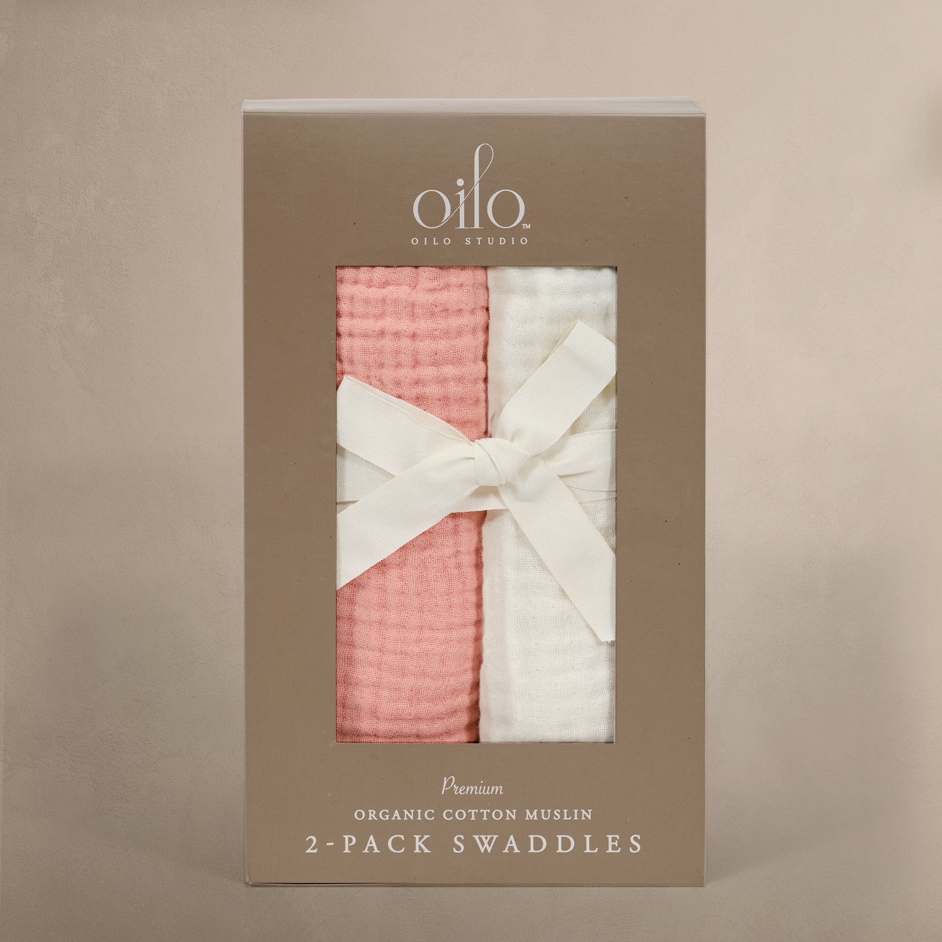 Creme & Pink Swaddle Blanket Set | Nursery Bedding | Oilo™ Studio