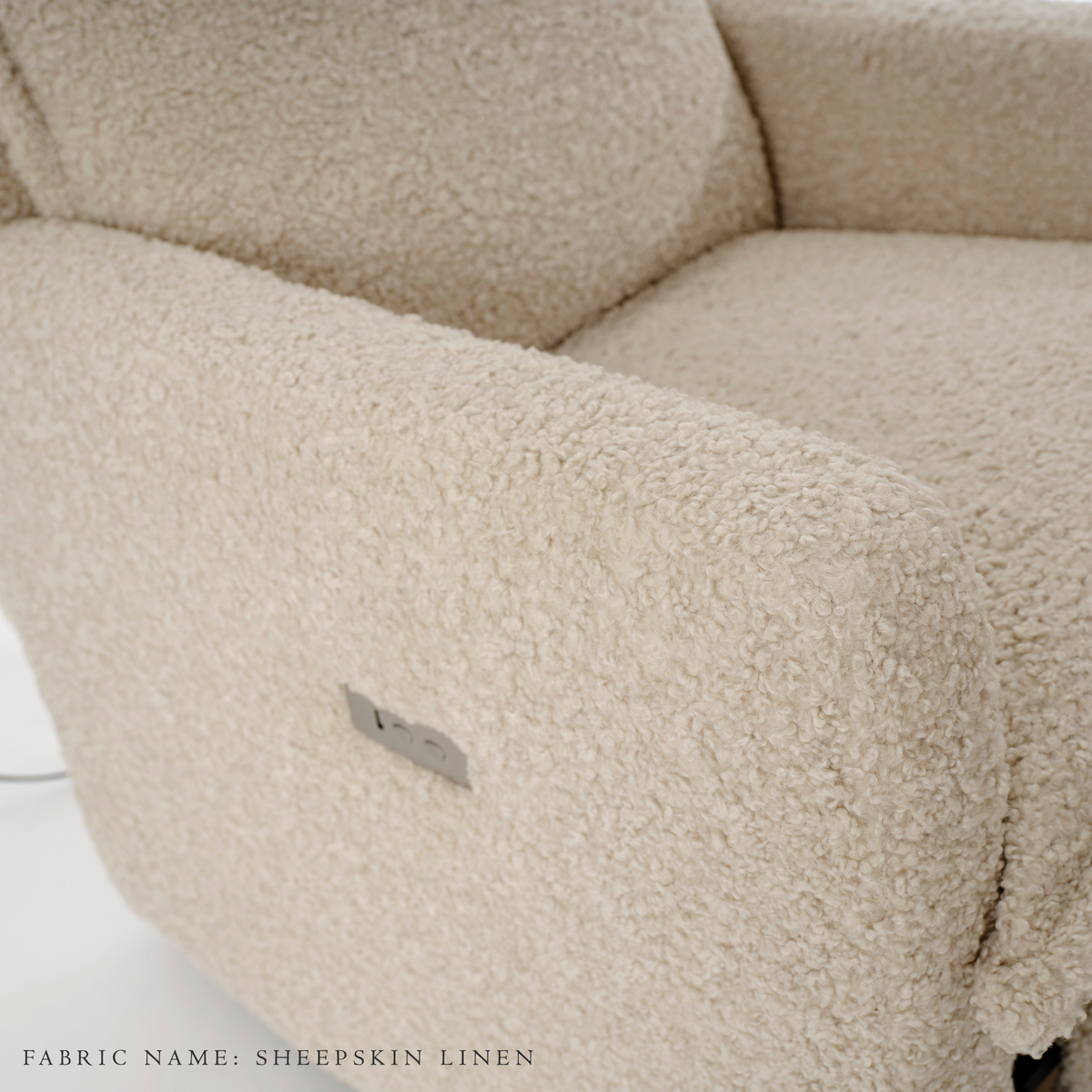 Sheepskin Linen | Flynn | Swivel Nursery Recliner | Oilo™ Studio