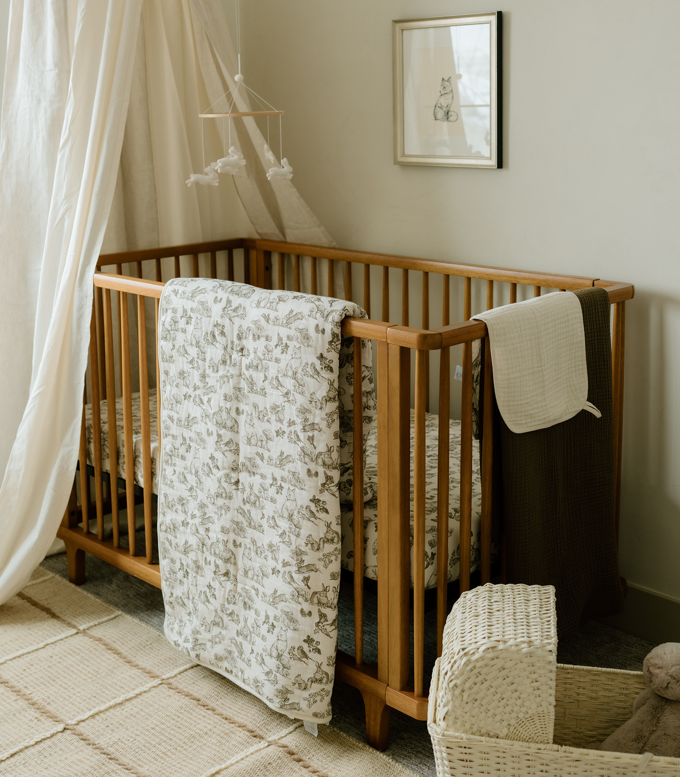 Woodland Nursery Crib Sheet | Nursery Crib Bedding | Oilo™ Studio