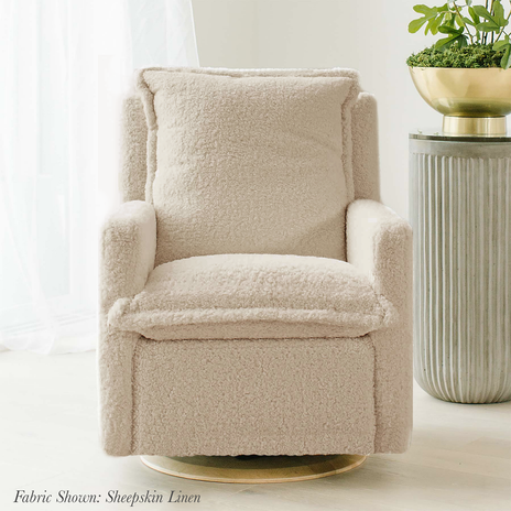 Sheepskin Linen | Flynn | Swivel Nursery Recliner | Oilo™ Studio