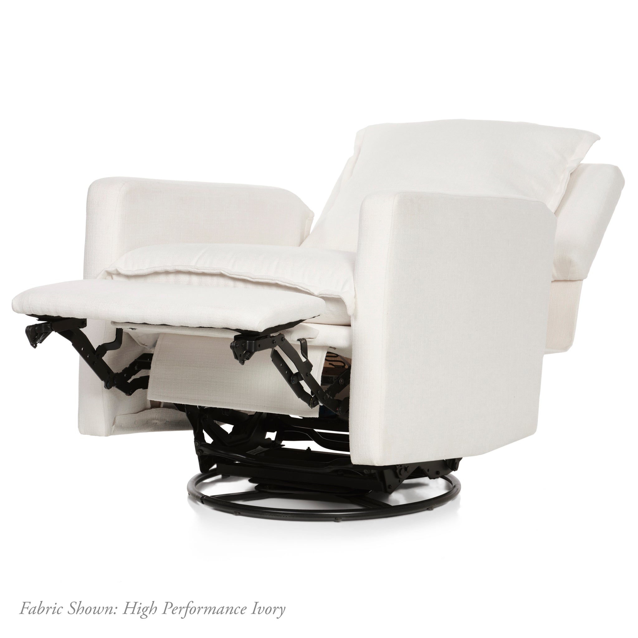 High Performance Ivory | Flynn | Swivel Nursery Recliner | Oilo™ Studio