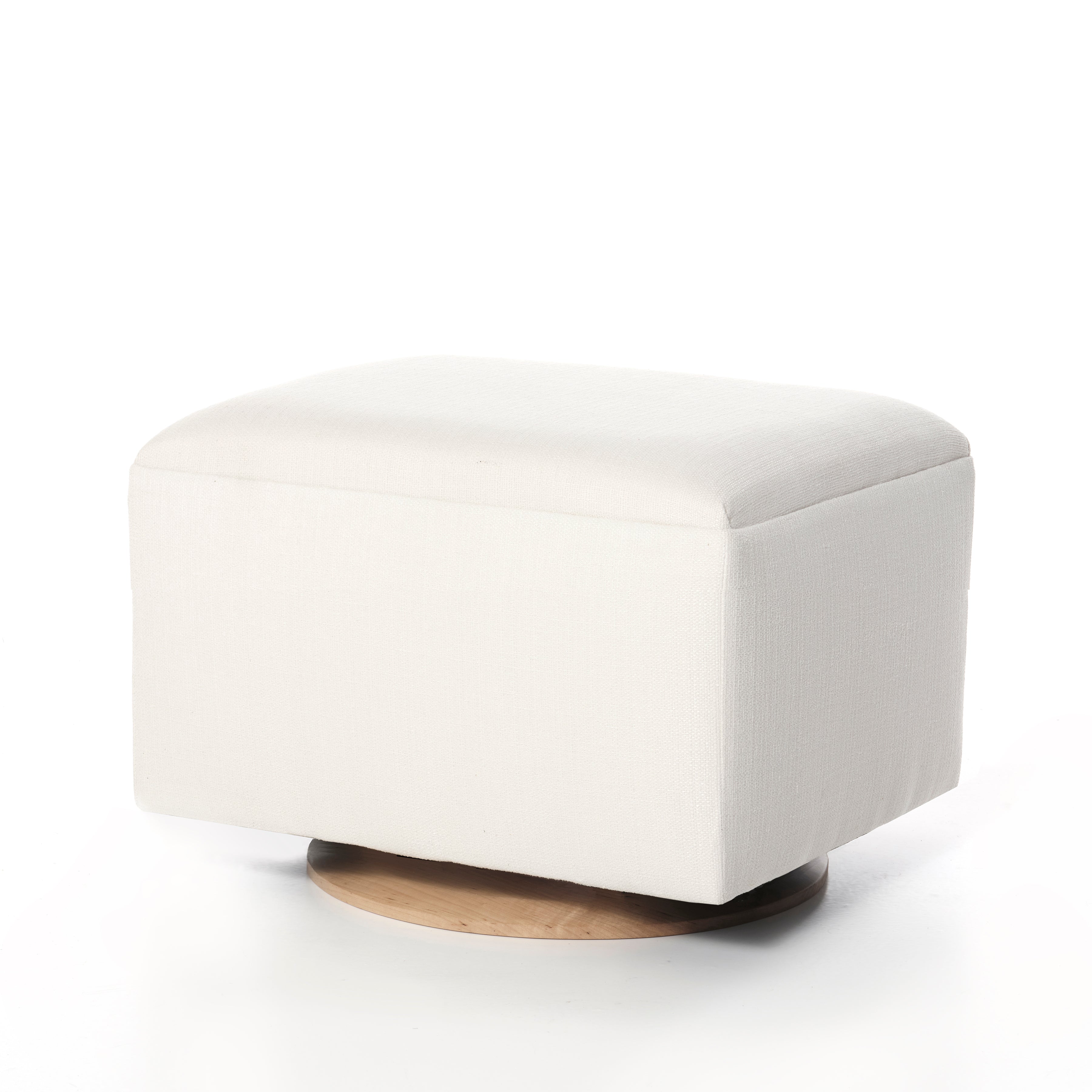 Small Stationary Rectangle Ottoman with Wood Base | Oilo™ Studio